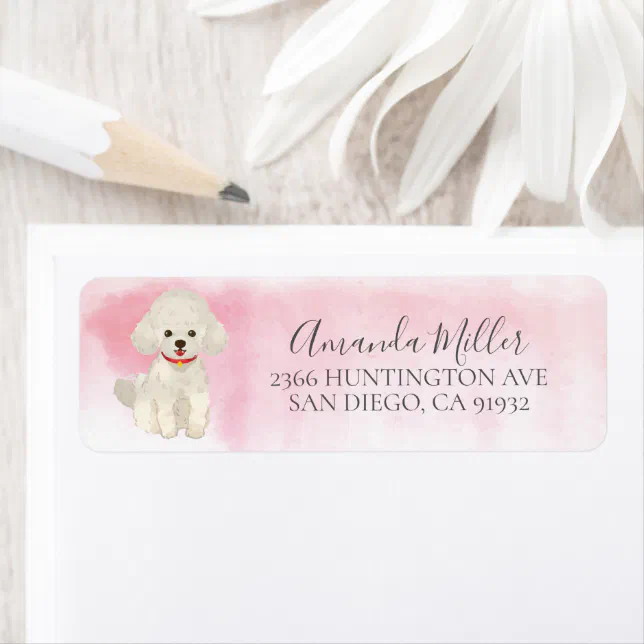 Chic Poodle Return Address Label | Zazzle