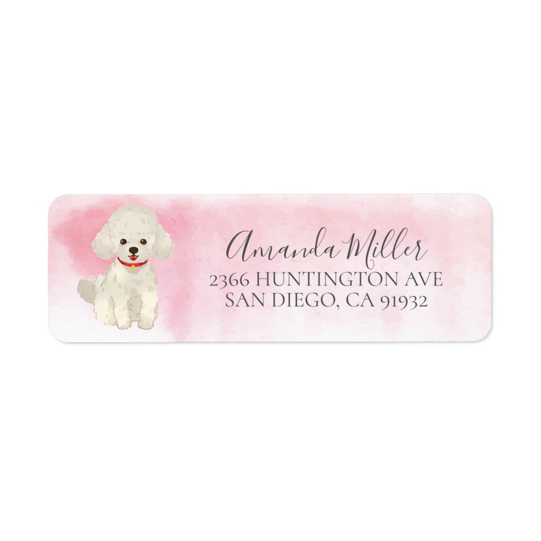 Chic Poodle Return Address Label | Zazzle