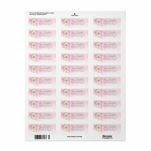 Chic Poodle Return Address Label | Zazzle