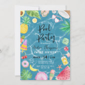 Chic Pool Party Summer Sweet 16 Birthday Invitation | Zazzle