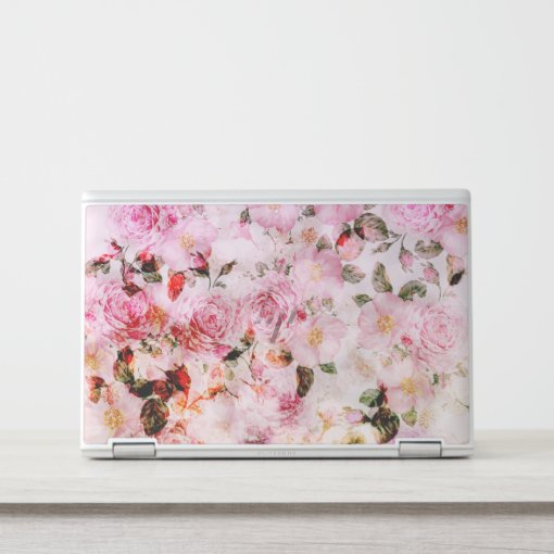 Chic Pretty Blush Pink Watercolor Roses Floral HP Laptop Skin | Zazzle
