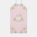 Chic Pumpkin Pink Floral Baby Girl Birthday Favors Gift Tags | Zazzle