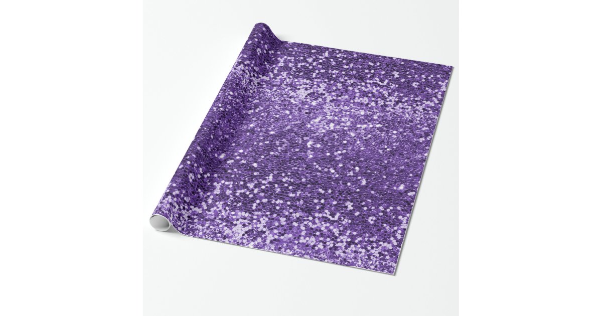 Chic Purple Glitter Sparkle Luxury Wrapping Paper | Zazzle