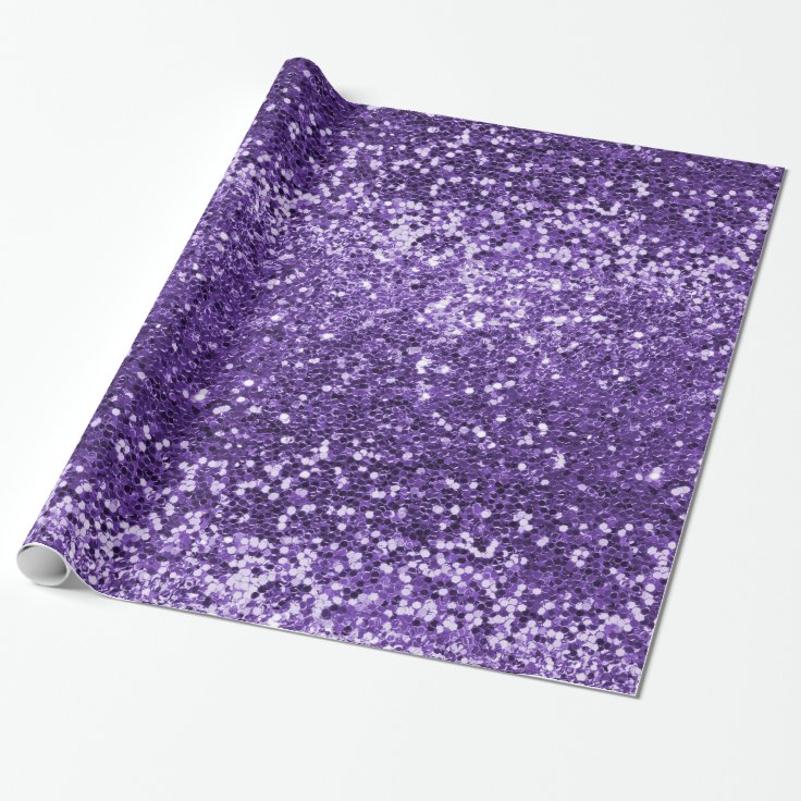 Chic Purple Glitter Sparkle Luxury Wrapping Paper | Zazzle