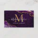Chic Purple Violet Gold Glitter Marble Monogram QR Business Card | Zazzle