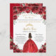Chic Quinceañera Red Floral Dama Proposal Request Invitation | Zazzle