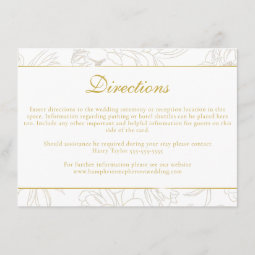 Chic Reception Directions Wedding Enclosure Card | Zazzle