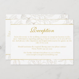 Chic Reception Directions Wedding Enclosure Card | Zazzle