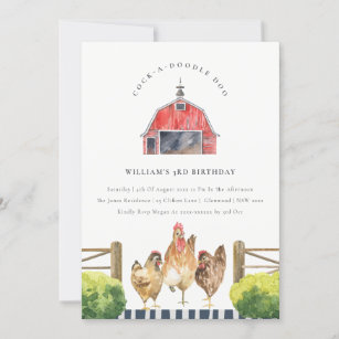 Rooster Crowing Invitation
