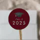 Chic Red Grad Cap Class of 2025 Graduation Classic Round Sticker | Zazzle
