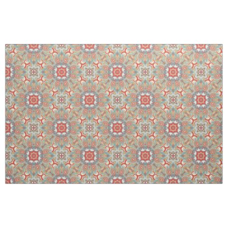 Cute Red Turquoise Retro Chic Tartan Plaid Pattern Fabric | Zazzle.com