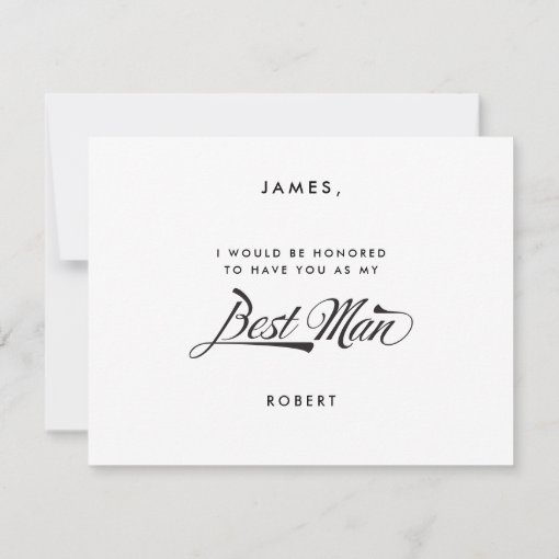Chic Retro Vintage Typography Be My Best Man Invitation | Zazzle