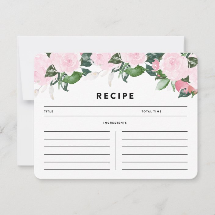 Chic Romance | Recipe Card | Zazzle.com
