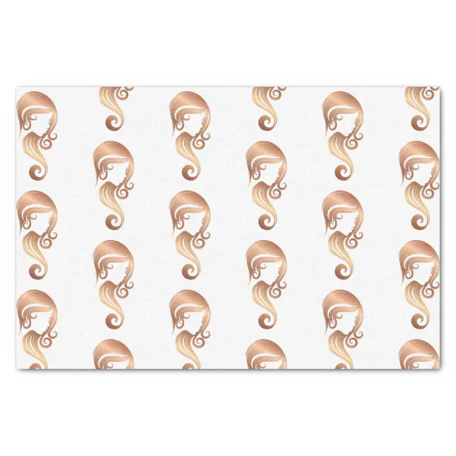 Chic Rose Gold Beauty Girl Hair & Makeup Salon Tissue Paper | Zazzle
