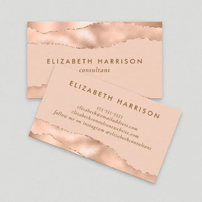 Chic Rose Gold Business Card | Zazzle