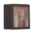Chic Rose Gold Dripping Glitter Brushed Metal Glam Gift Box | Zazzle