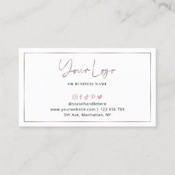 Chic Rose Gold Elegant Beauty Salon or Spa Stamp Loyalty Card | Zazzle
