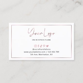 Chic Rose Gold Elegant Beauty Salon or Spa Stamp Loyalty Card | Zazzle