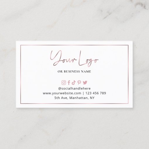Chic Rose Gold Elegant Beauty Salon or Spa Stamp Loyalty Card | Zazzle