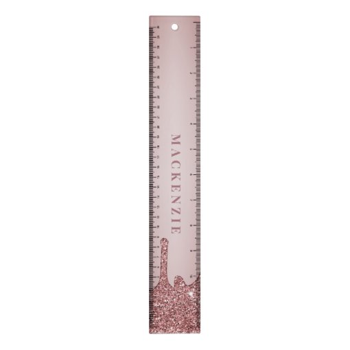 Chic Rose Gold Glitter Dripping Luxury Ruler | Zazzle