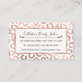 Chic Rose Gold Leopard Cheetah Animal Print Appointment Card | Zazzle
