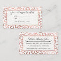 Chic Rose Gold Leopard Cheetah Animal Print Appointment Card | Zazzle