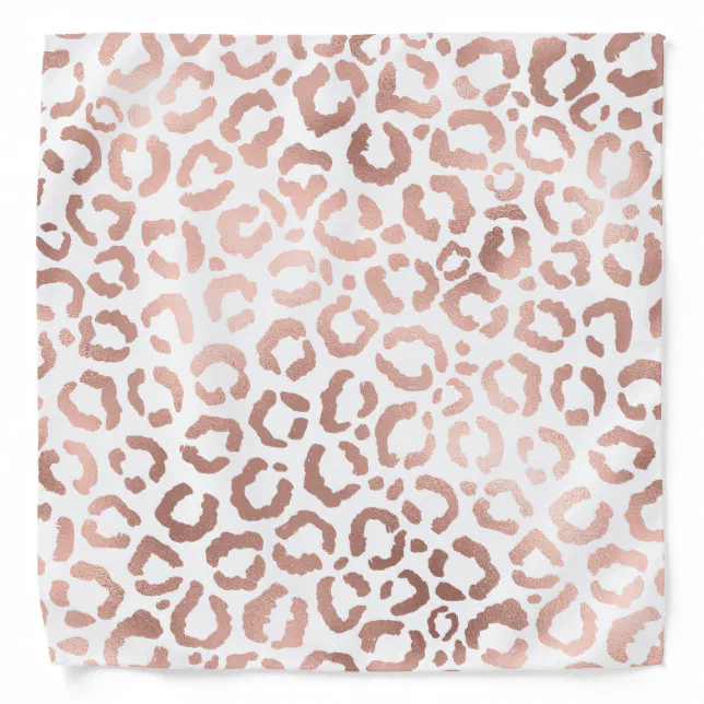 Chic Rose Gold Leopard Cheetah Animal Print Bandana | Zazzle