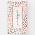 Chic Rose Gold Leopard Cheetah Animal Print Banner | Zazzle