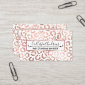 Chic Rose Gold Leopard Cheetah Animal Print Business Card | Zazzle