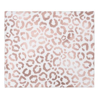 Chic Rose Gold Leopard Cheetah Animal Print Duvet Cover | Zazzle
