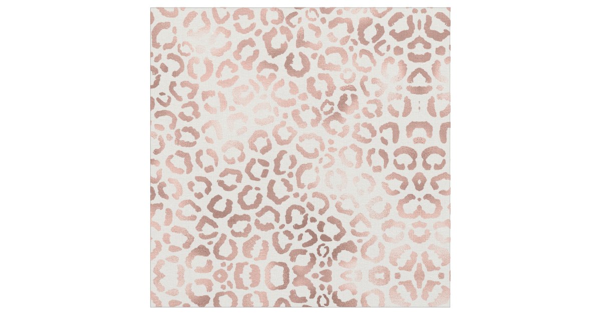 Chic Rose Gold Leopard Cheetah Animal Print Fabric | Zazzle