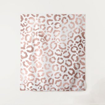 Chic Rose Gold Leopard Cheetah Animal Print Tapestry | Zazzle