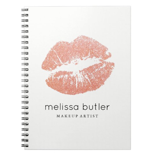 Chic Rose Gold Lips Makeup Artist Notebook | Zazzle.com