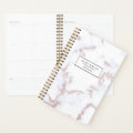 Chic Rose Gold Marble Personalized Planner | Zazzle