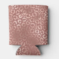 Chic Rose Gold Pink Leopard Cheetah Animal Print Can Cooler | Zazzle
