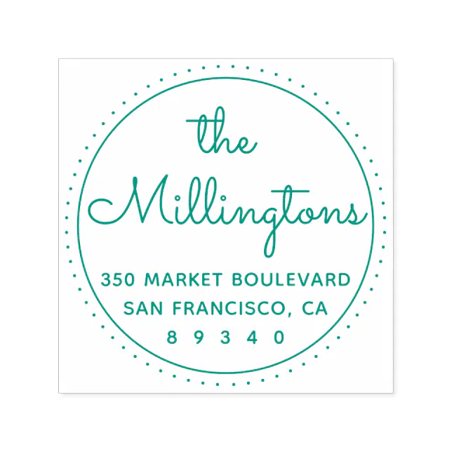 Chic Round Return Address Self-inking Stamp | Zazzle
