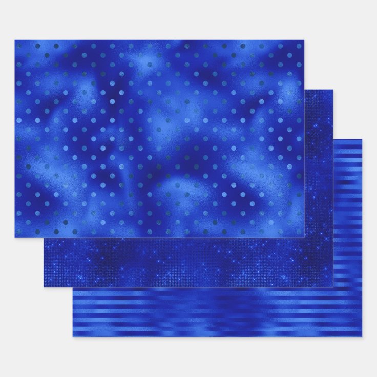 Chic Royal Blue Foil Hanukkah Wrapping Paper Sheets | Zazzle