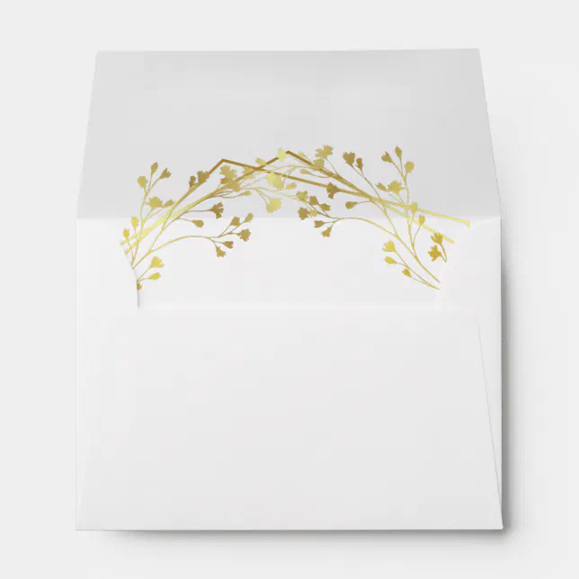 Chic,royal ,elegant gold Floral wedding Envelope | Zazzle