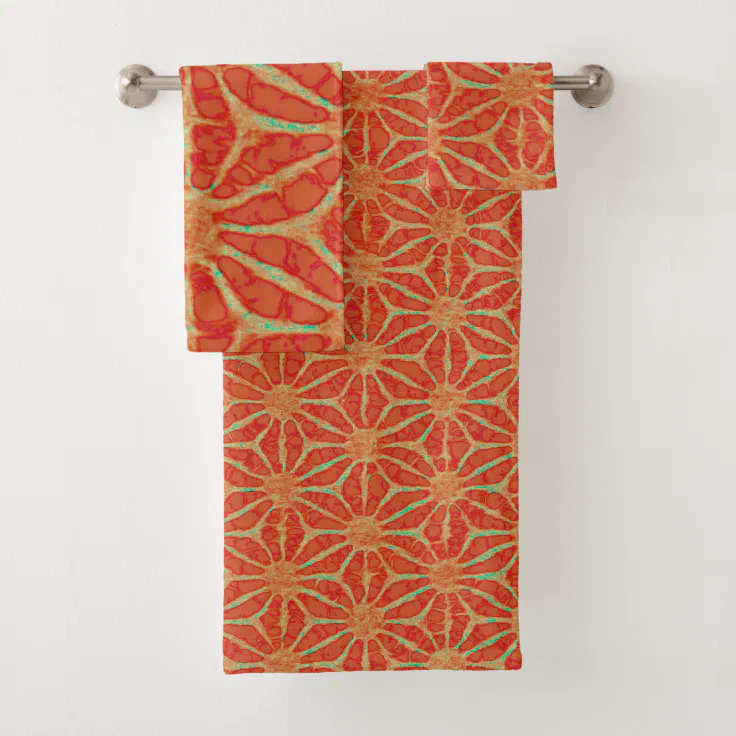 Chic Rust Batik Look 4Allen Bath Towel Set | Zazzle
