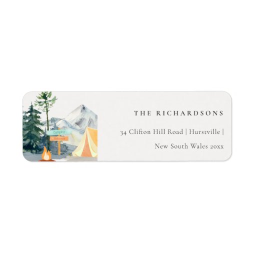 Chic Rustic Pine Woods Camping Mountain Address Label | Zazzle
