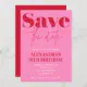 Chic Save the date Red Pink 76th birthday Invitation | Zazzle