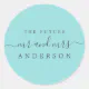 Chic Script Future Mr Mrs Turquoise Blue Wedding Classic Round Sticker ...