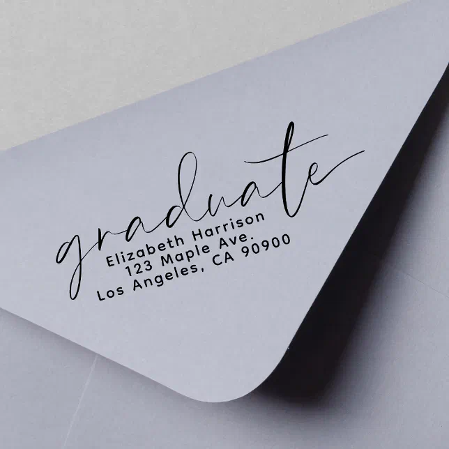 Chic Script Graduation Return Address Self-inking Stamp | Zazzle