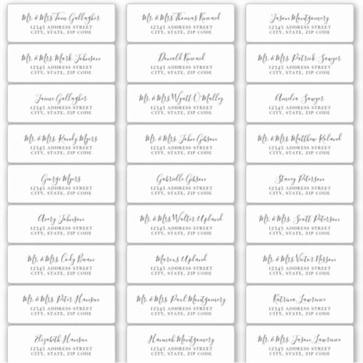 Chic Script Guest Address Labels | Zazzle