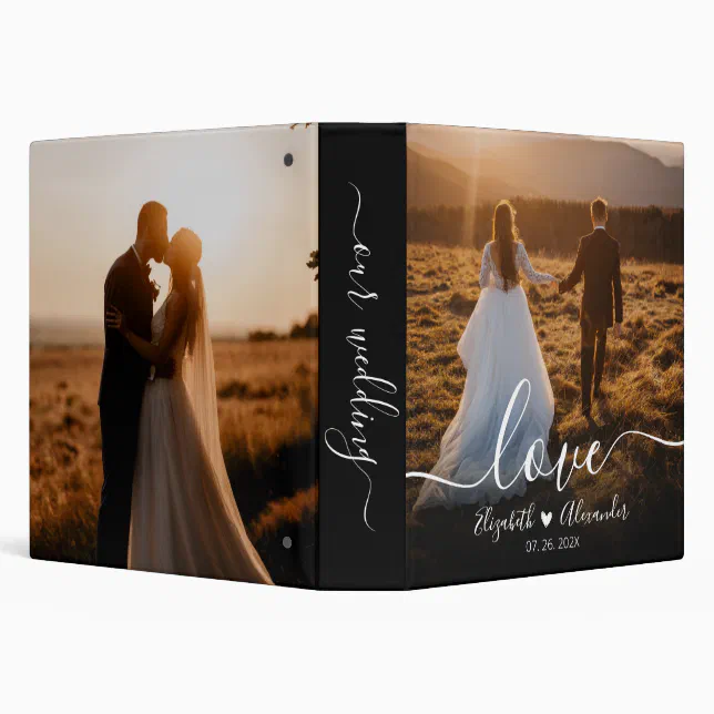 Chic Script Wedding Memories Photo Album Binder | Zazzle