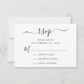 Chic Script Wedding RSVP Card | Zazzle
