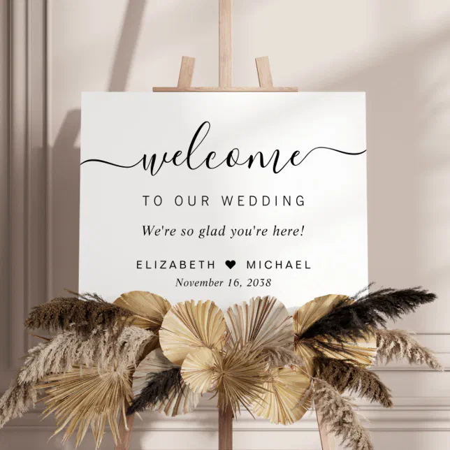 Chic Script Wedding Welcome Foam Board | Zazzle
