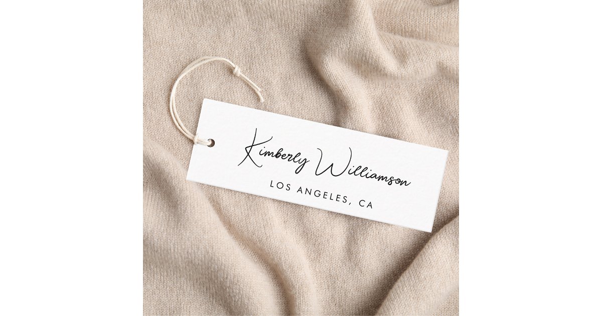 Chic Signature Script Hang Tag | Zazzle