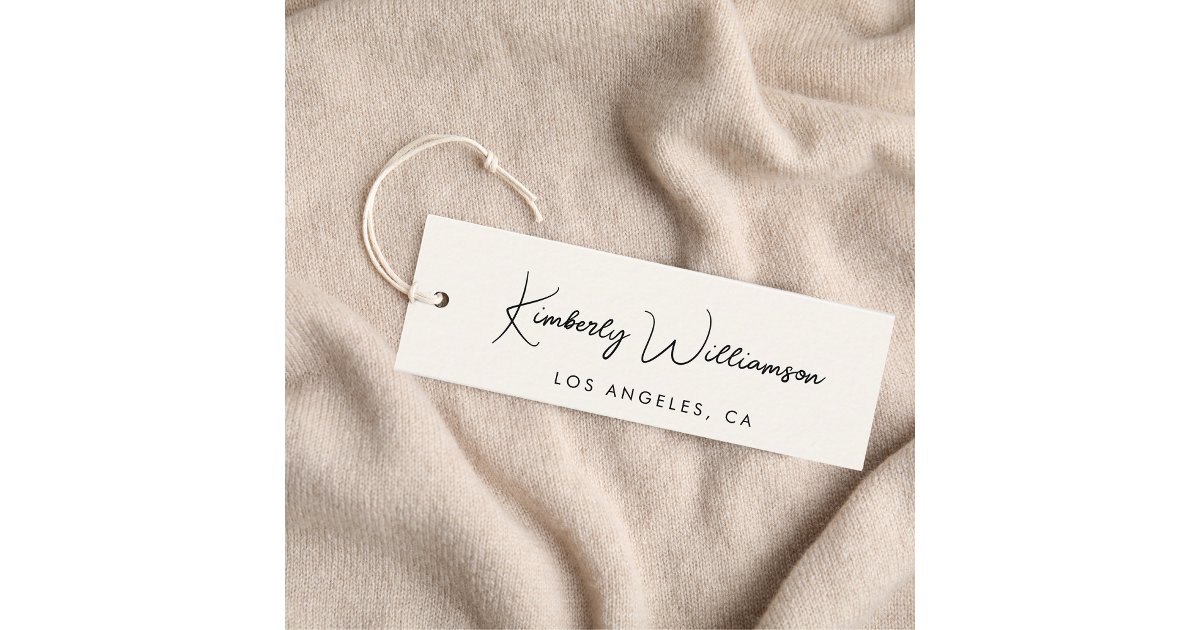 Chic Signature Script Label Hang Tag | Zazzle
