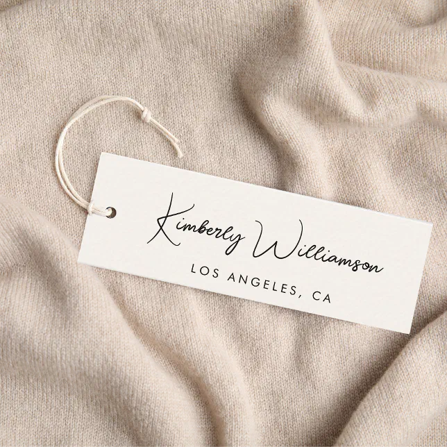 Chic Signature Script Label Hang Tag | Zazzle